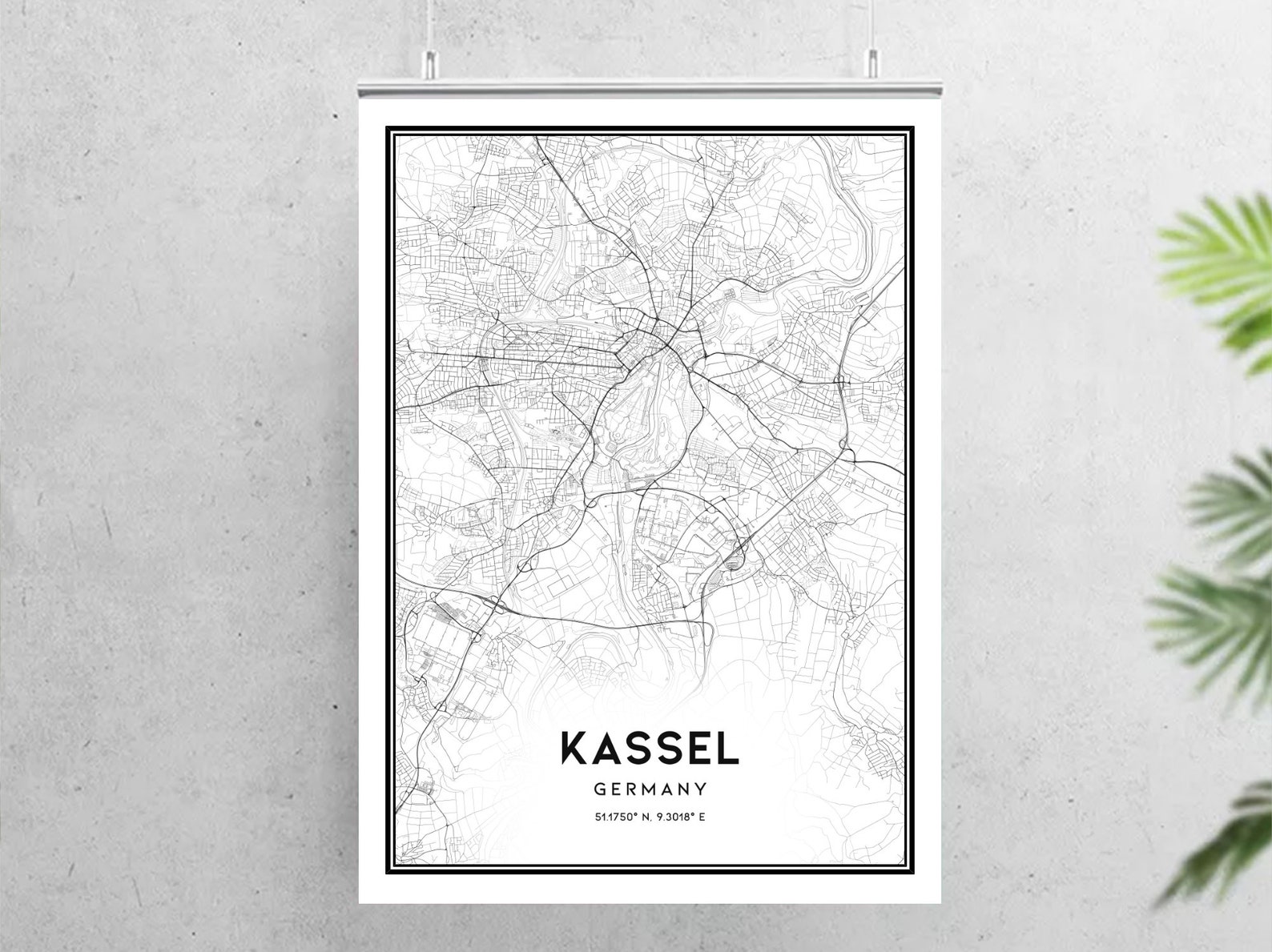 Kassel Map Print Kassel Map Poster Wall Art Kassel City Map | Etsy