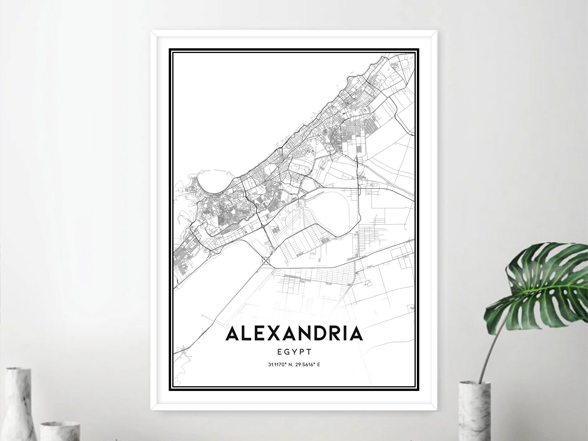 Alexandria Map Print, Alexandria Map Poster Wall Art, Alexandria City ...