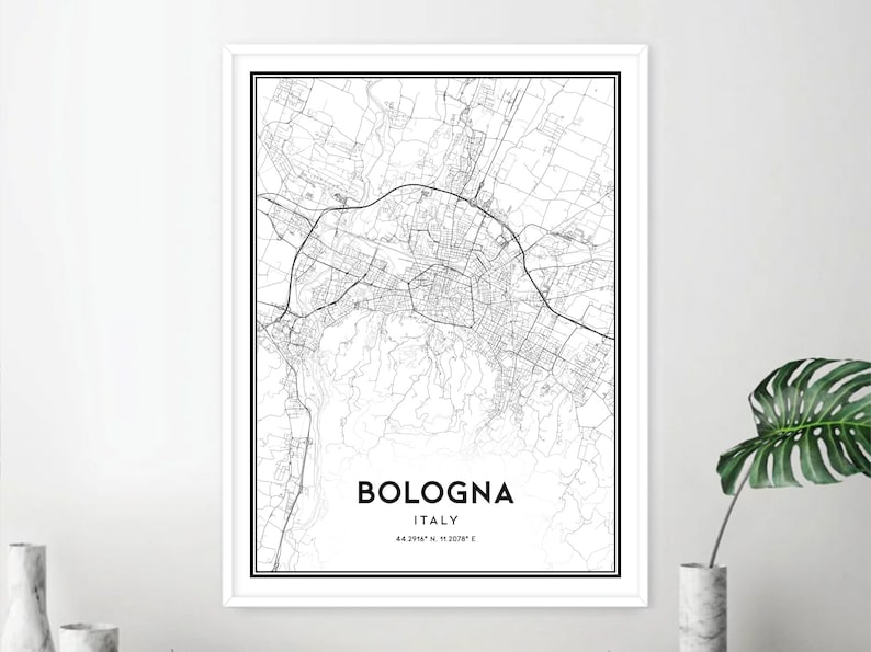 Bologna Map Print Bologna Map Poster Wall Art Bologna City | Etsy