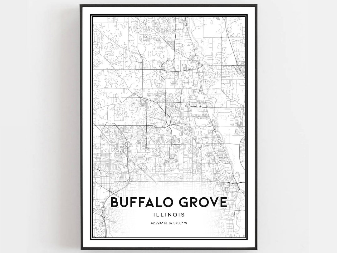 Buffalo Grove Map Print, Buffalo Grove Map Poster Wall Art, Il City Map ...