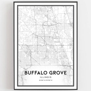 Buffalo Grove Map Print, Buffalo Grove Map Poster Wall Art, Il City Map ...