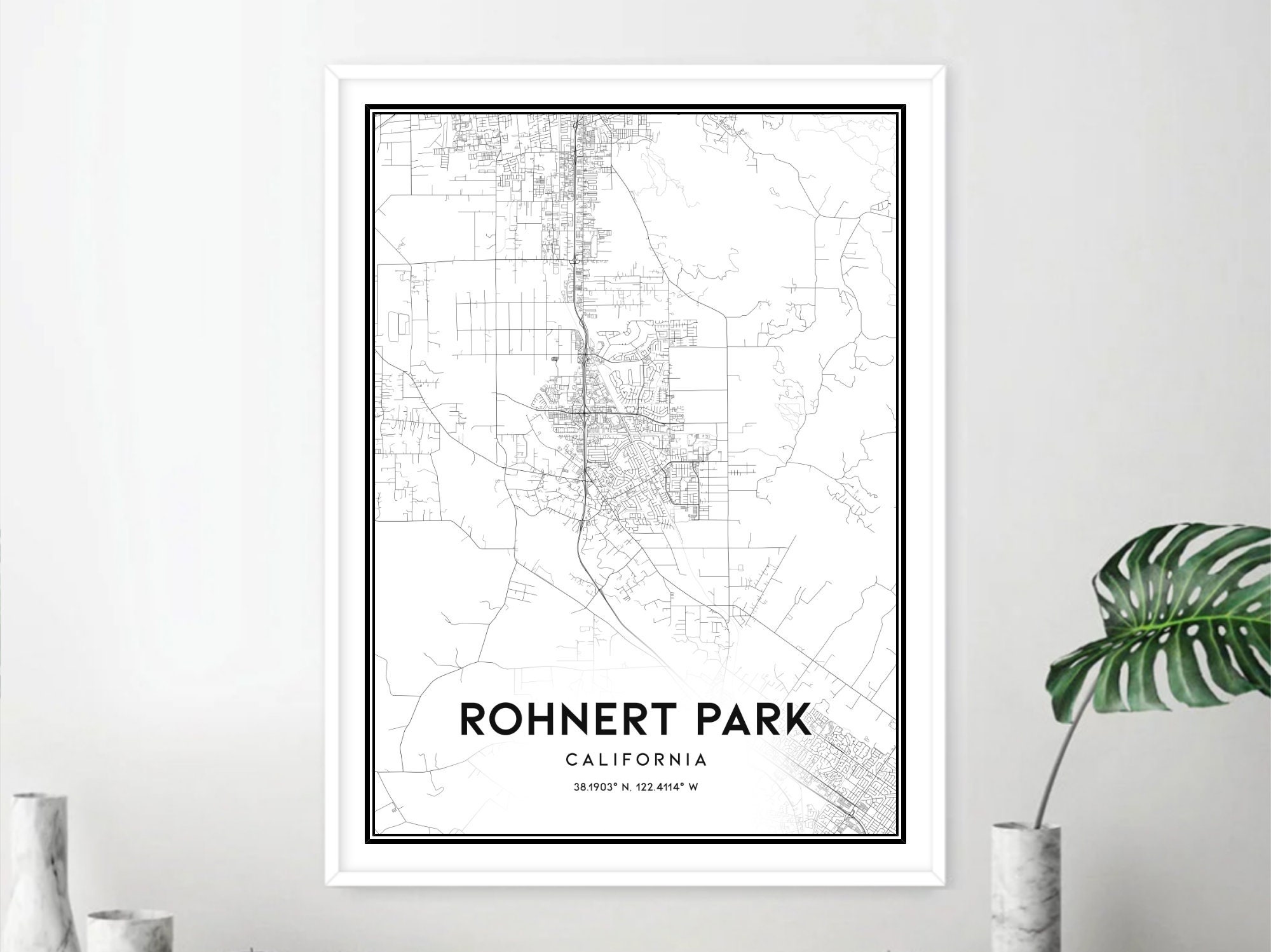 Rohnert Park Map Print Rohnert Park Map Poster Wall Art Ca - Etsy