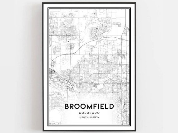 Broomfield Map Print Broomfield Map Poster Wall Art Co City | Etsy