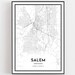 Salem Map Print, Salem Map Poster Wall Art, or City Map, Oregon Print ...