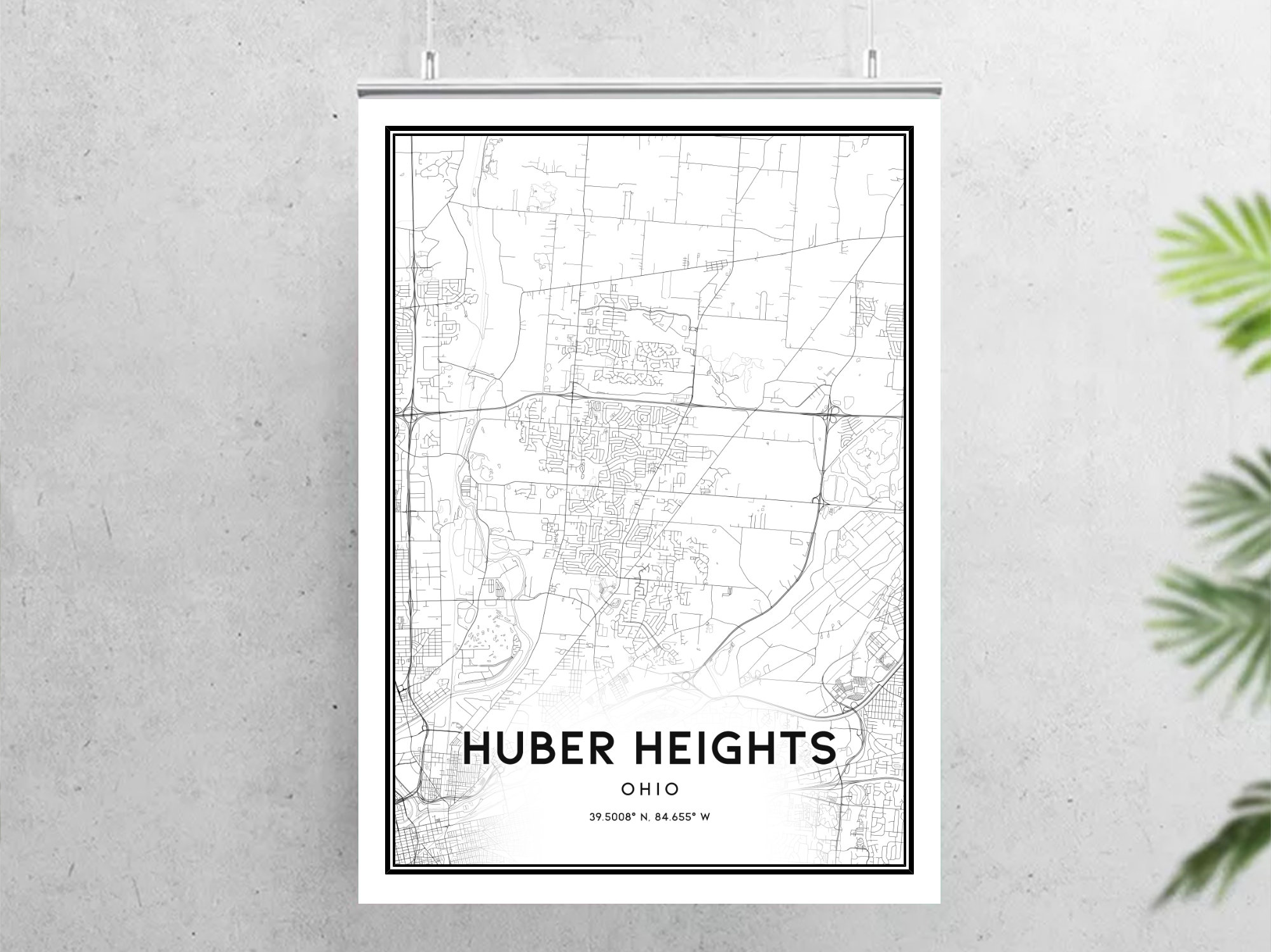 Huber Heights Map Print Huber Heights Map Poster Wall Art Oh - Etsy UK