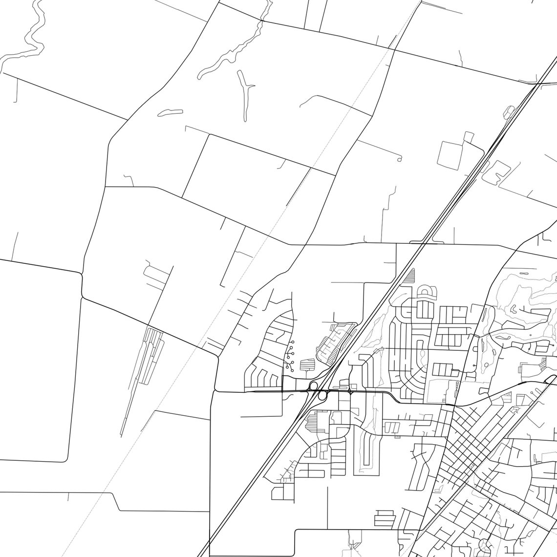 Woodburn Map Print, Woodburn Map Poster Wall Art, or City Map, Oregon ...