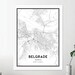 Belgrade Map Print, Belgrade Map Poster Wall Art, Belgrade City Map ...