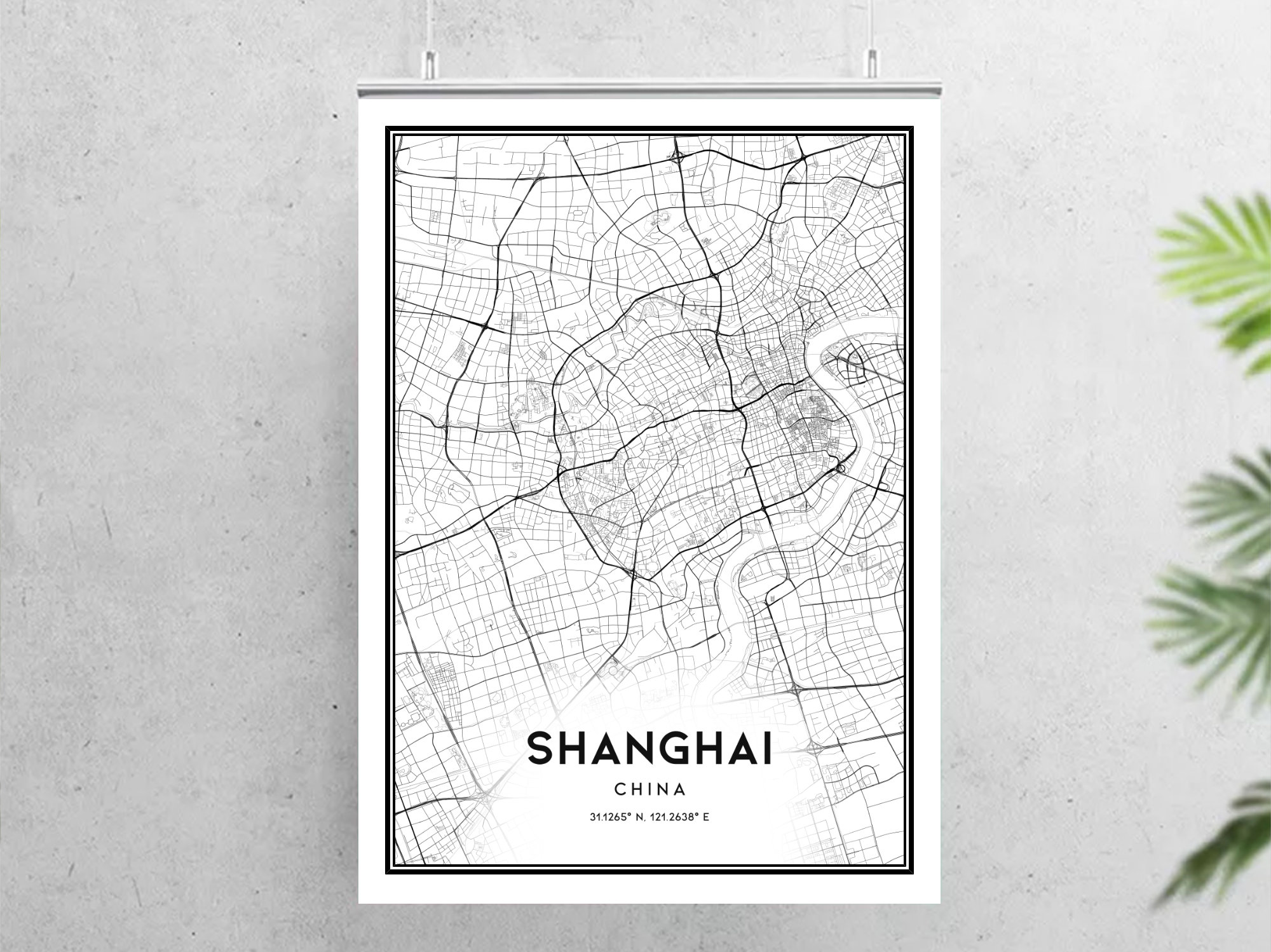 Shanghai Map Print Shanghai Map Poster Wall Art Shanghai | Etsy