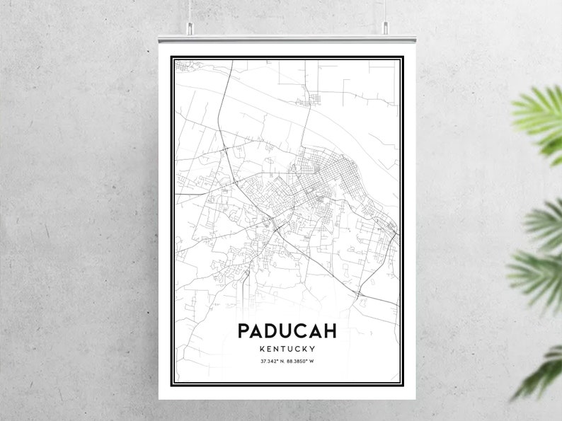 Paducah Map Print Paducah Map Poster Wall Art Ky City Map - Etsy
