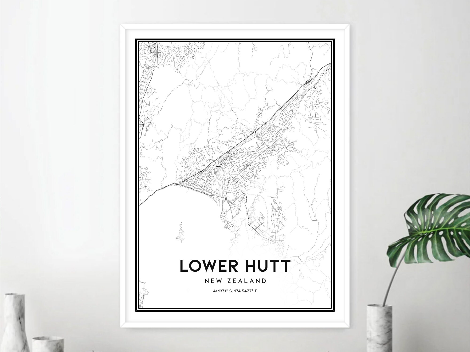 Lower Hutt Map Print Lower Hutt Map Poster Wall Art Lower - Etsy