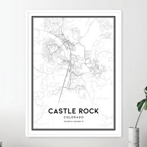 Castle Rock Map Print, Castle Rock Map Poster Wall Art, Co City Map ...