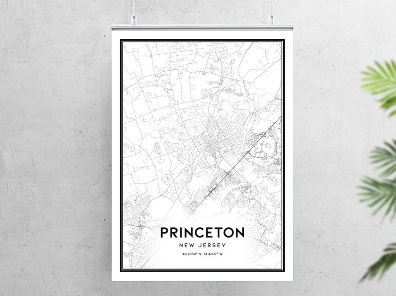 Princeton Map Print Princeton Map Poster Wall Art Nj City - Etsy