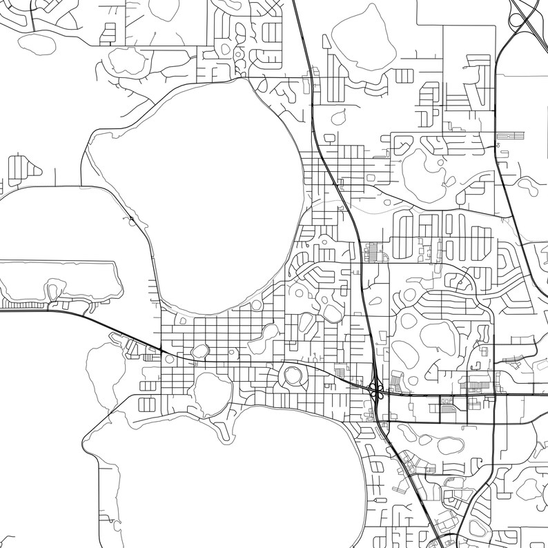 Clermont Map Print, Clermont Map Poster Wall Art, Fl City Map, Florida ...