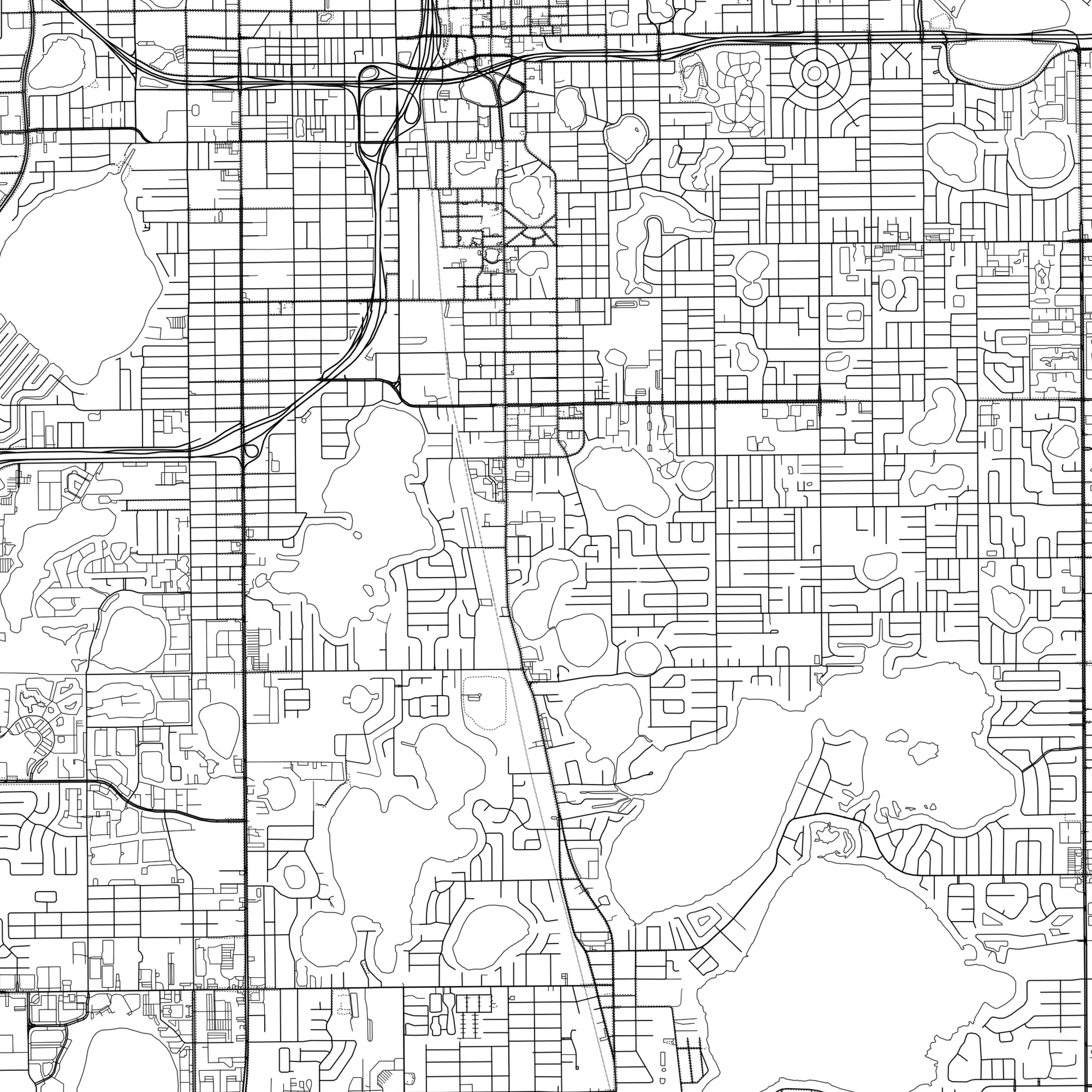 Orlando Map Print, Orlando Map Poster Wall Art, Fl City Map, Florida ...