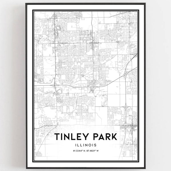 Tinley Park Map Art - Etsy