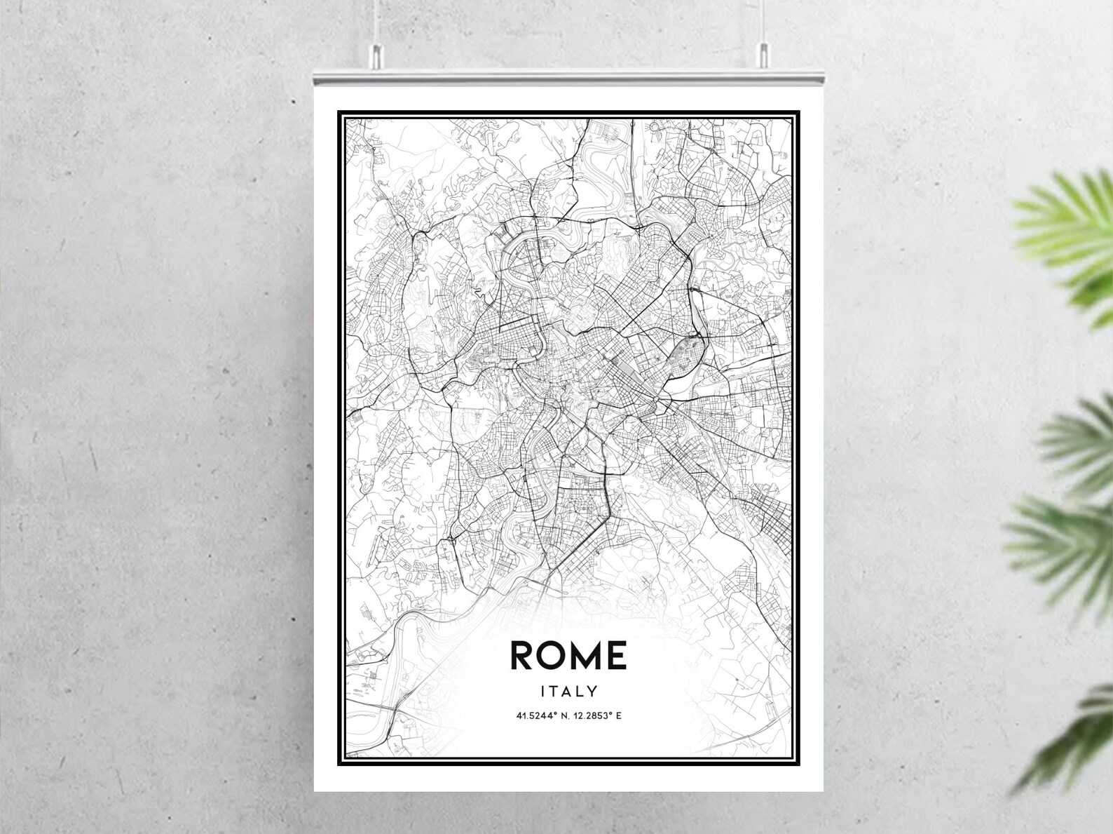 Rome Map Print Rome Map Poster Wall Art Rome City Map Rome | Etsy