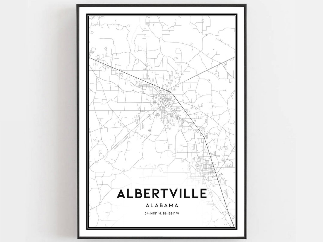 Albertville Map Print, Albertville Map Poster Wall Art, Al City Map ...