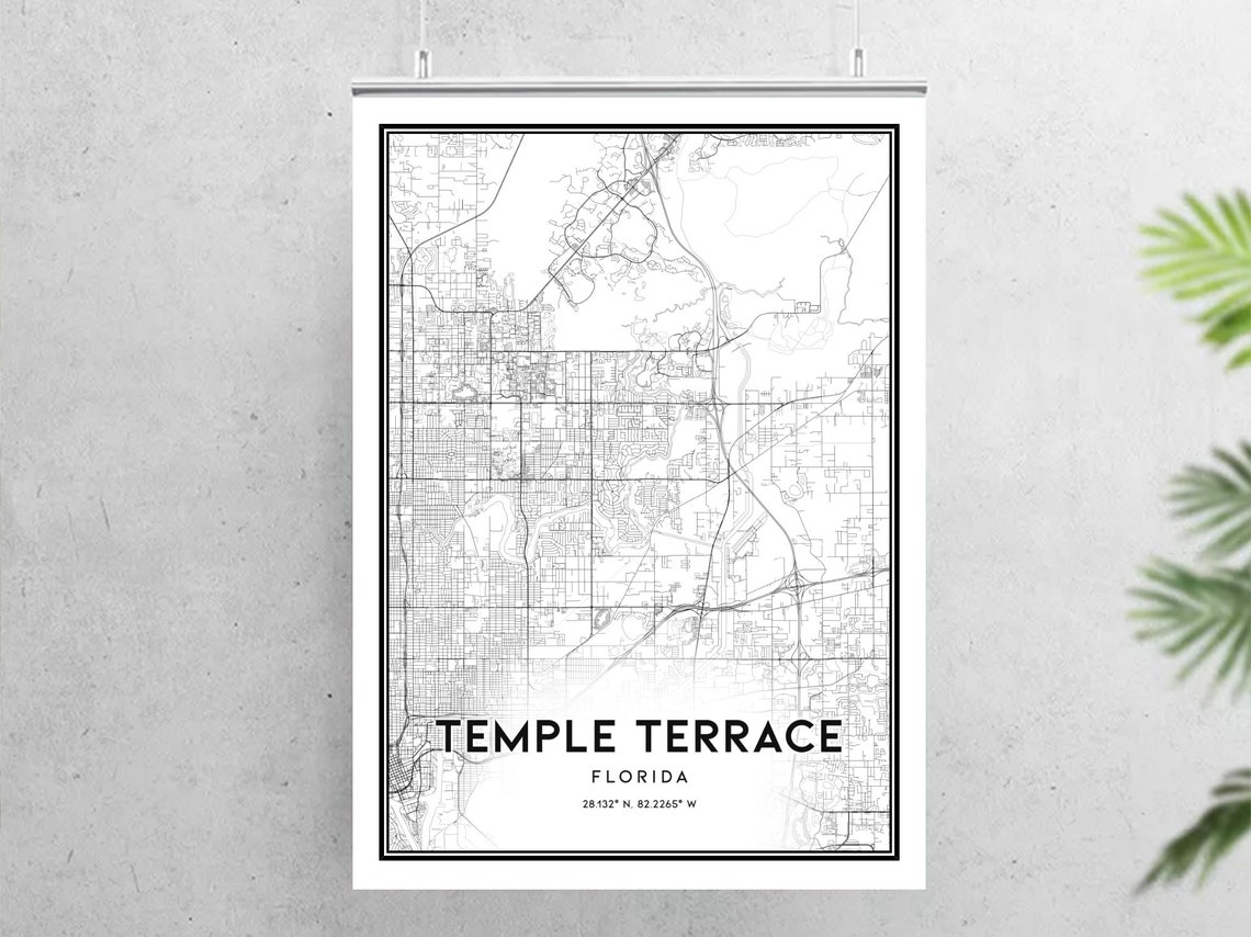 Temple Terrace Map Print Temple Terrace Map Poster Wall Art - Etsy
