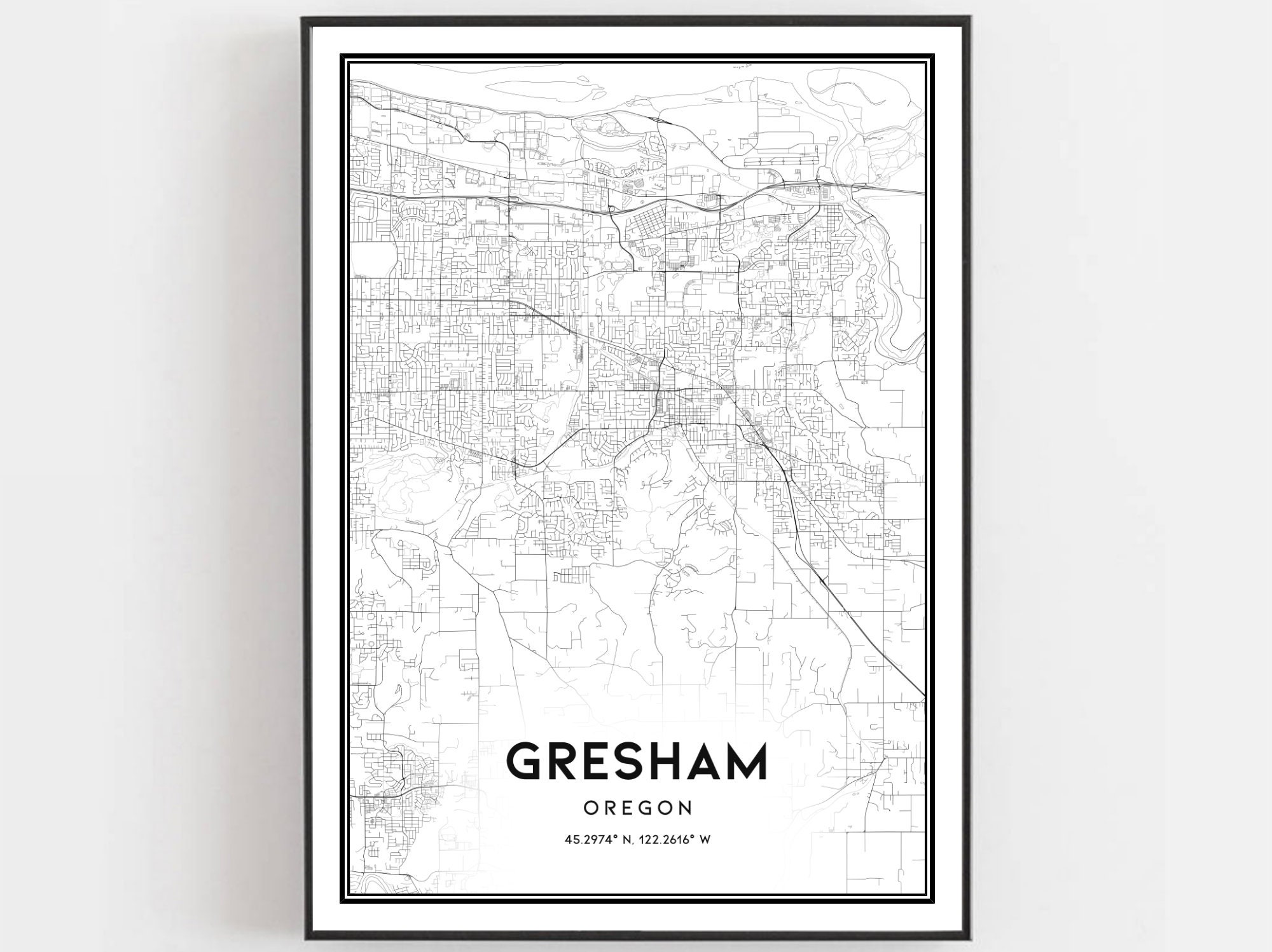 Gresham Map Print Gresham Map Poster Wall Art or City Map - Etsy