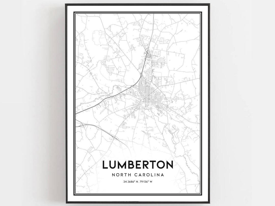 Lumberton Map Print, Lumberton Map Poster Wall Art, Nc City Map, North ...