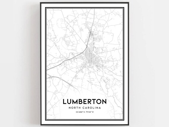 Lumberton Map Print Lumberton Map Poster Wall Art Nc City | Etsy