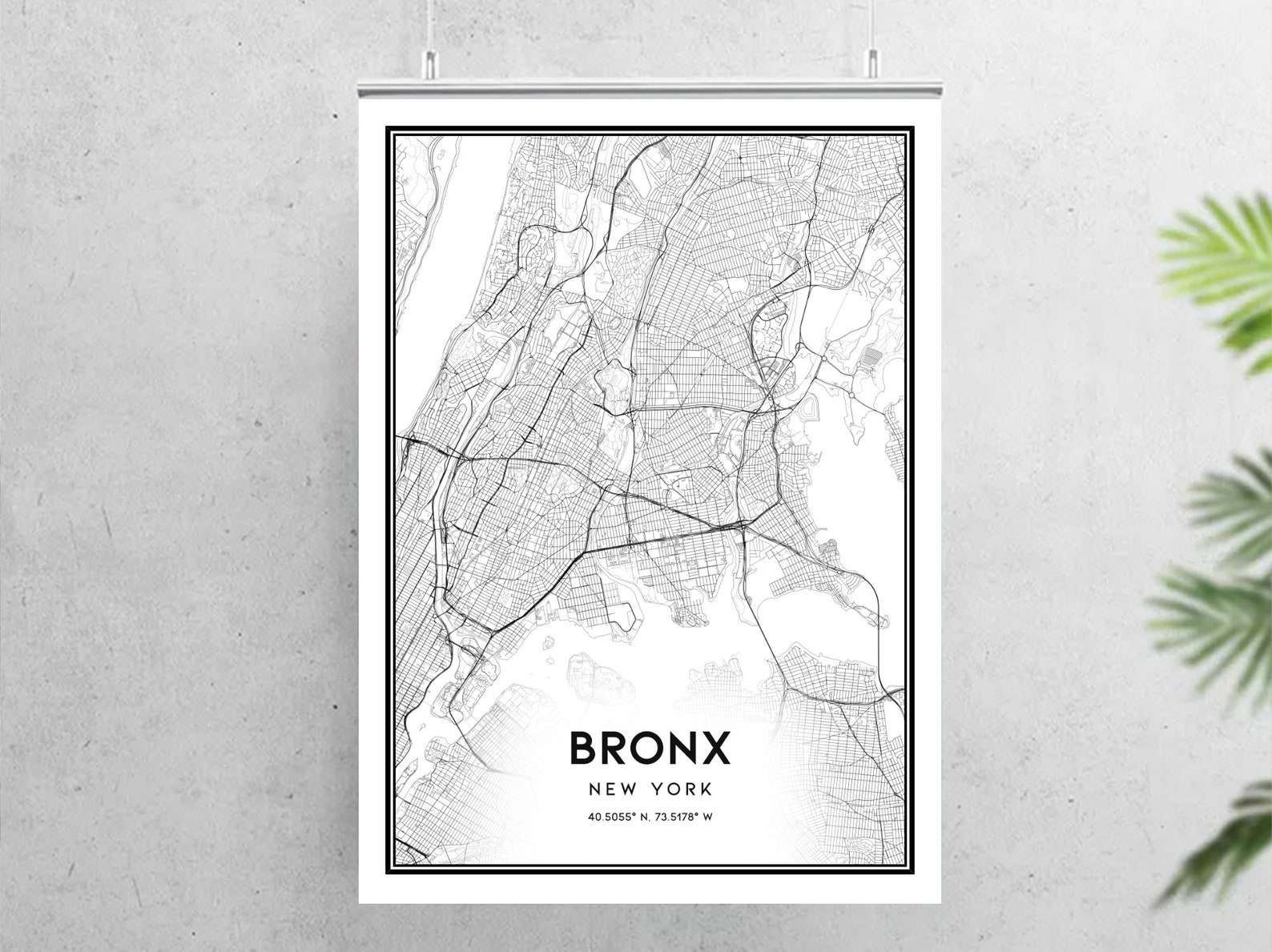 Bronx Map Print Bronx Map Poster Wall Art Ny City Map New - Etsy