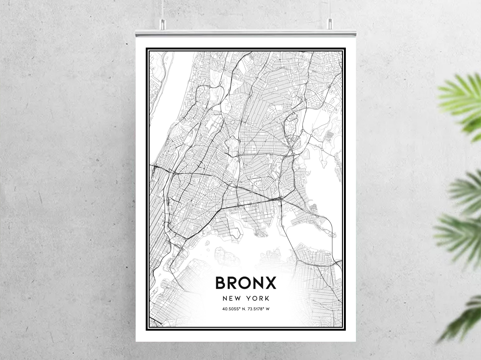 Bronx Map Print Bronx Map Poster Wall Art Ny City Map New - Etsy