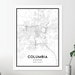 Columbia Map Print, Columbia Map Poster Wall Art, Mo City Map, Missouri ...