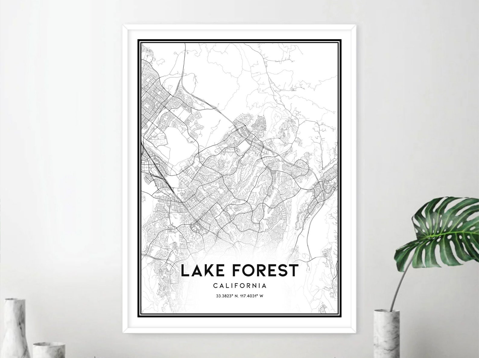 Lake Forest Map Print Lake Forest Map Poster Wall Art Ca | Etsy