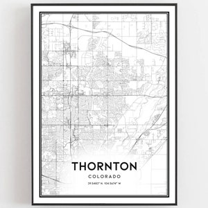 Thornton Map Print, Thornton Map Poster Wall Art, Co City Map, Colorado ...