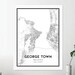 George Town Map Print George Town Map Poster Wall Art George - Etsy