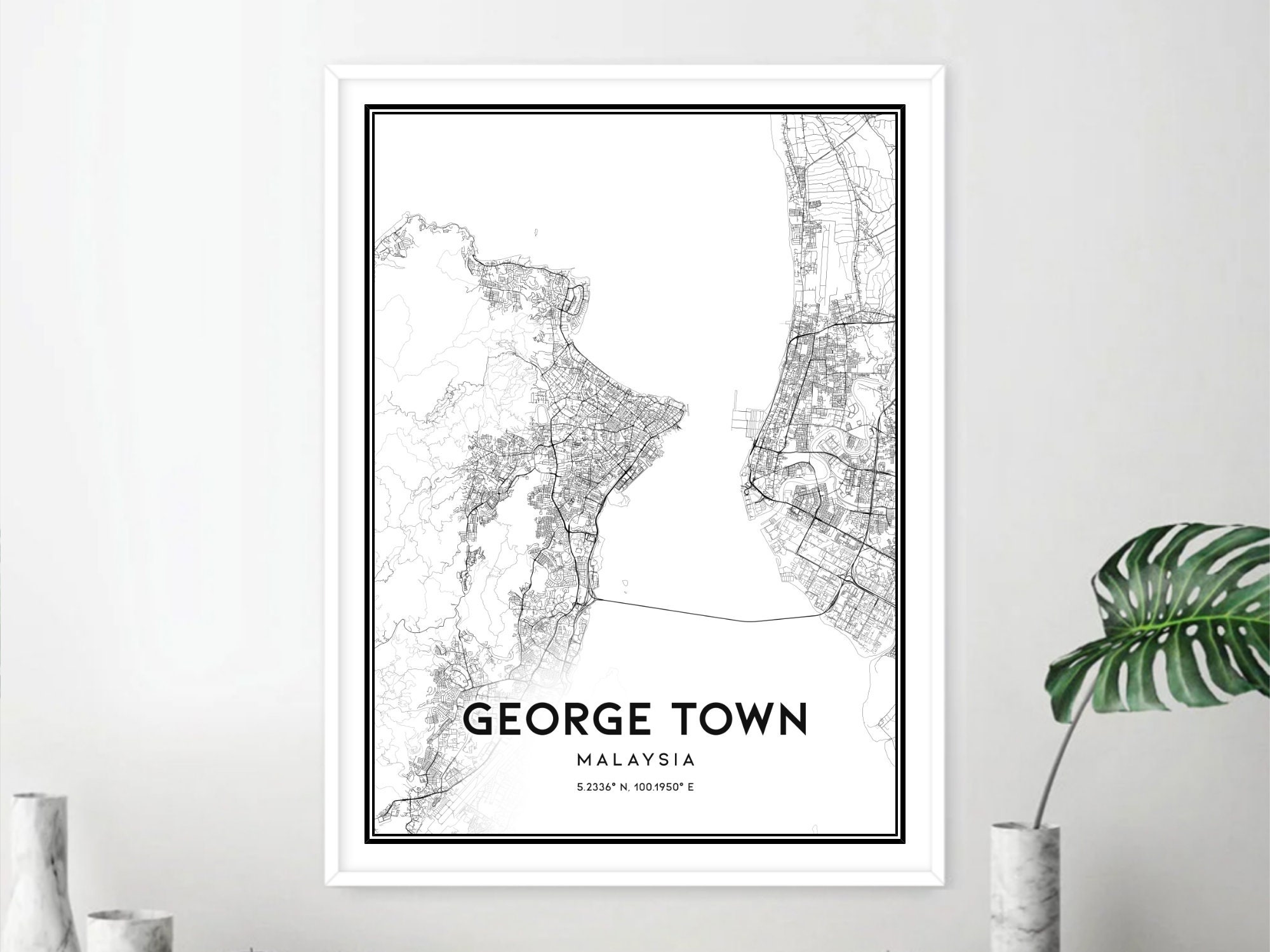 George Town Map Print George Town Map Poster Wall Art George | Etsy