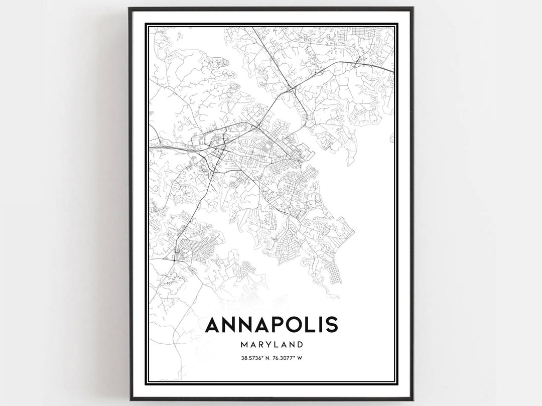 Annapolis Map Print, Annapolis Map Poster Wall Art, Md City Map ...
