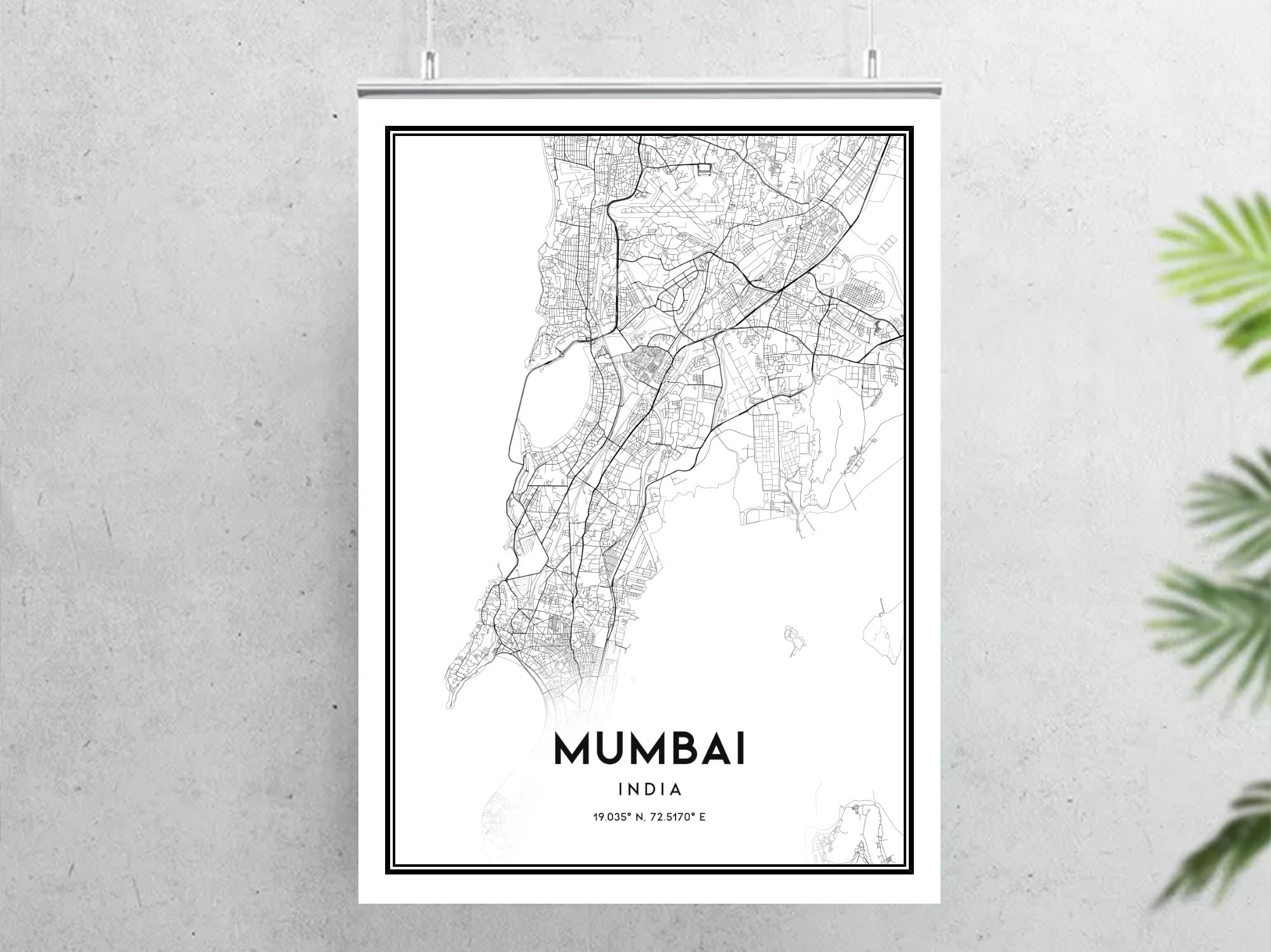Mumbai Map Print, Mumbai Map Poster Wall Art, Mumbai City Map, Mumbai ...