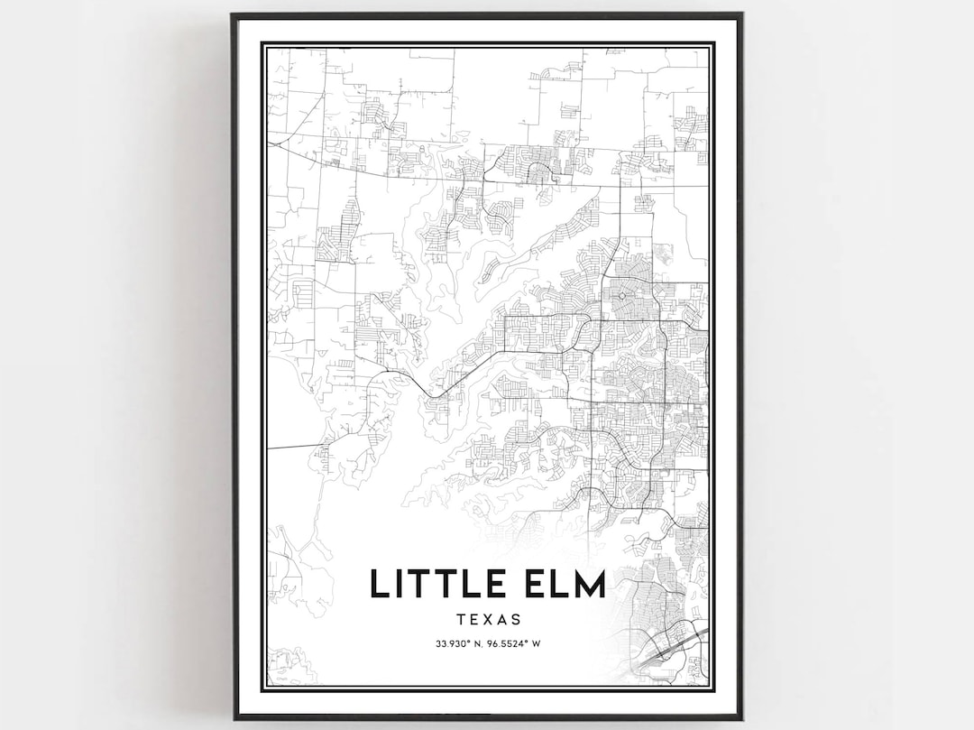 Little Elm Map Print, Little Elm Map Poster Wall Art, Tx City Map ...