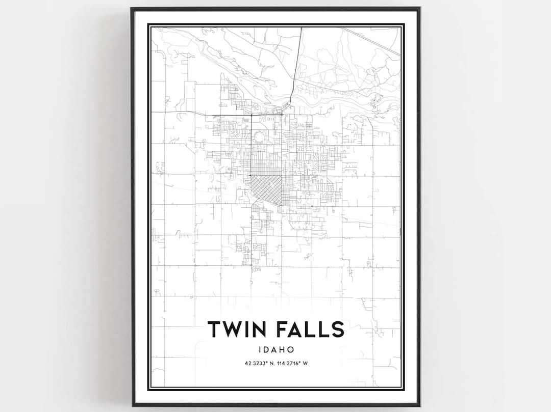 Twin Falls Map Print, Twin Falls Map Poster Wall Art, Id City Map ...