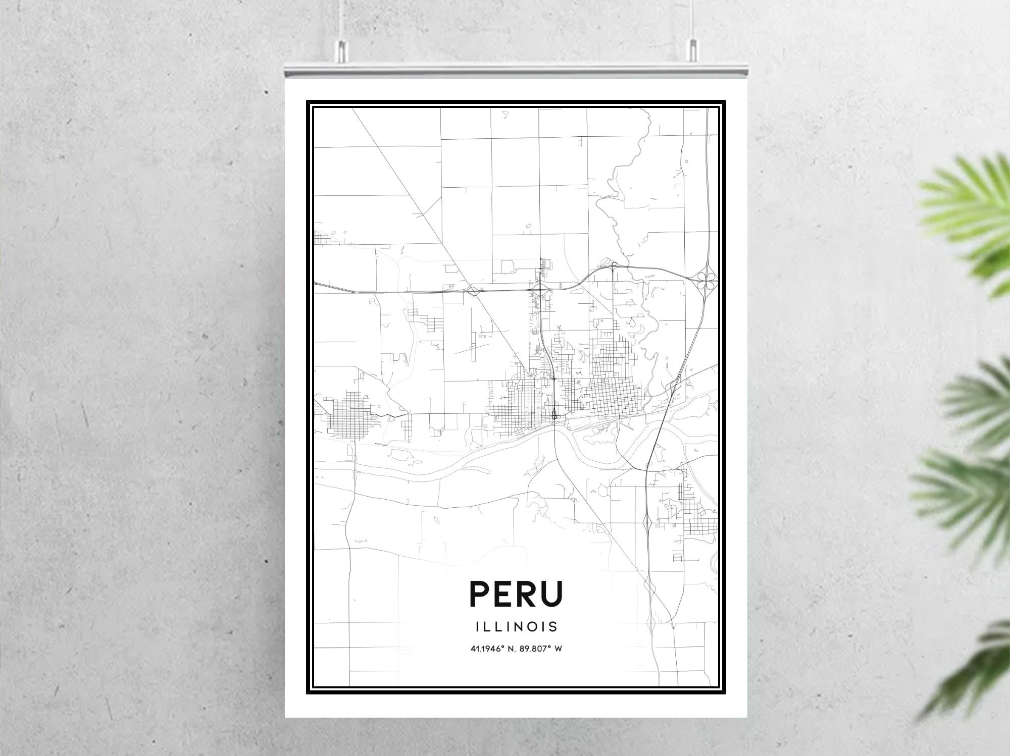 Peru Map Print, Peru Map Poster Wall Art, Il City Map, Illinois Print ...