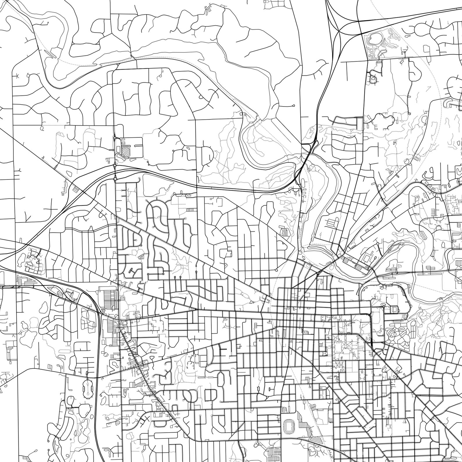 Ann Arbor Map Print, Ann Arbor Map Poster Wall Art, Mi City Map ...