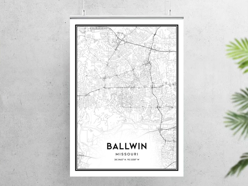 Ballwin Map Print, Ballwin Map Poster Wall Art, Mo City Map, Missouri ...