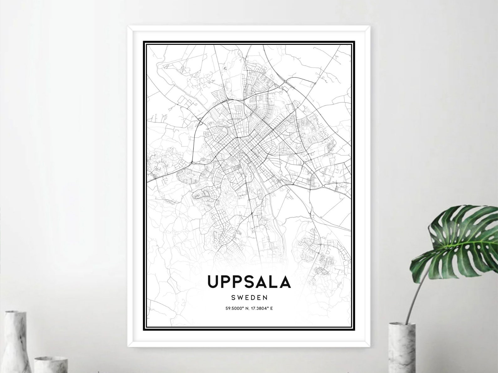 Uppsala Map Print Uppsala Map Poster Wall Art Uppsala City - Etsy