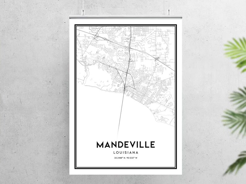 Mandeville Map Print Mandeville Map Poster Wall Art La City - Etsy