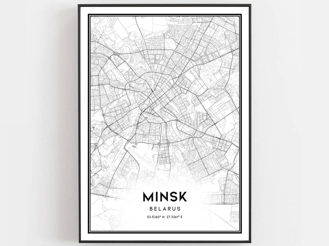 Minsk Map Print, Minsk Map Poster Wall Art, Minsk City Map, Minsk Print ...