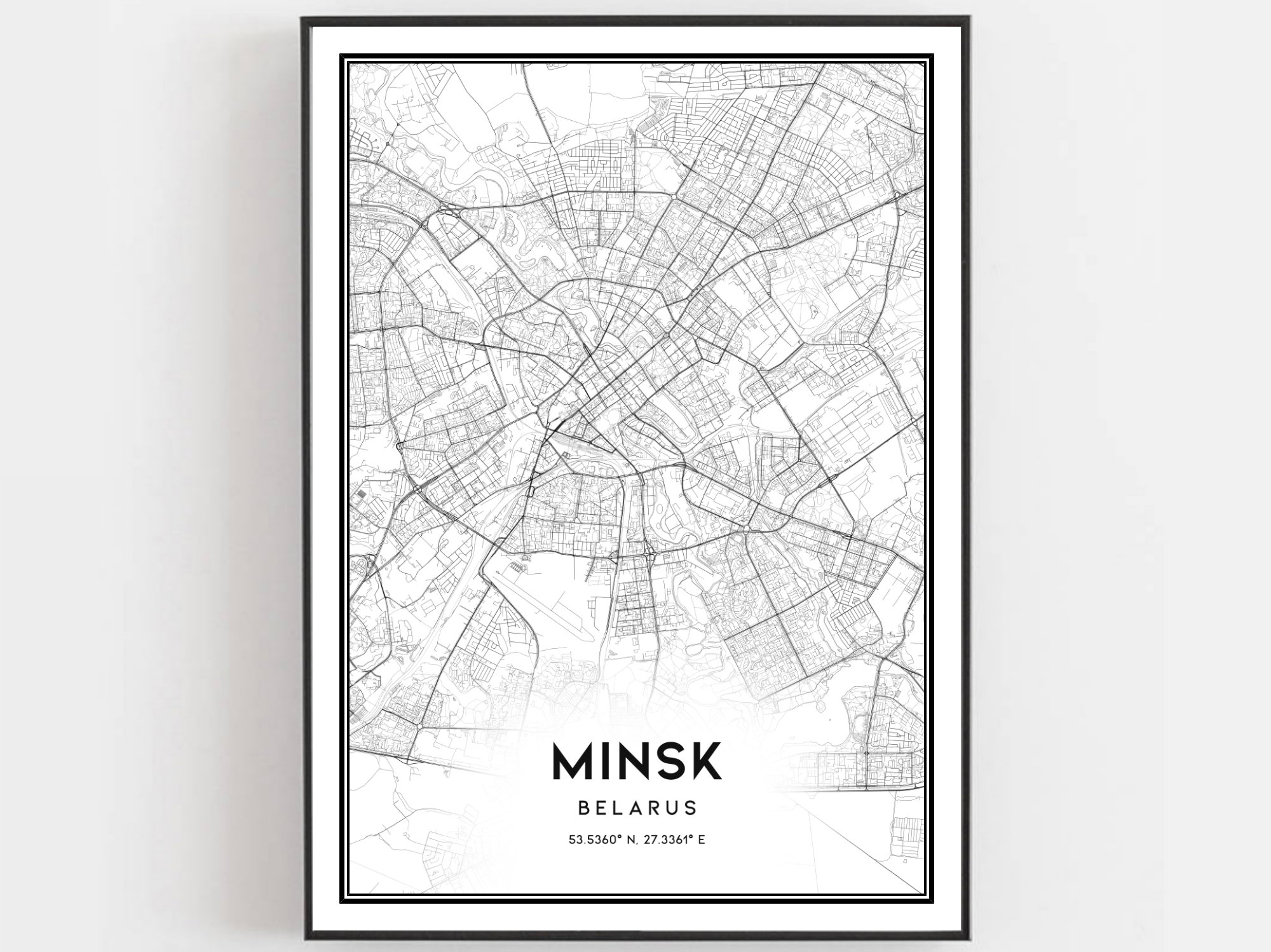 Minsk Map Print Minsk Map Poster Wall Art Minsk City Map | Etsy