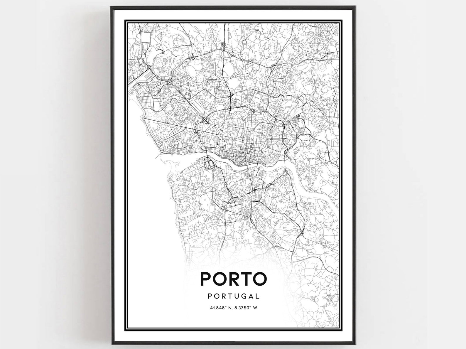 Porto Map Print Porto Map Poster Wall Art Porto City Map - Etsy