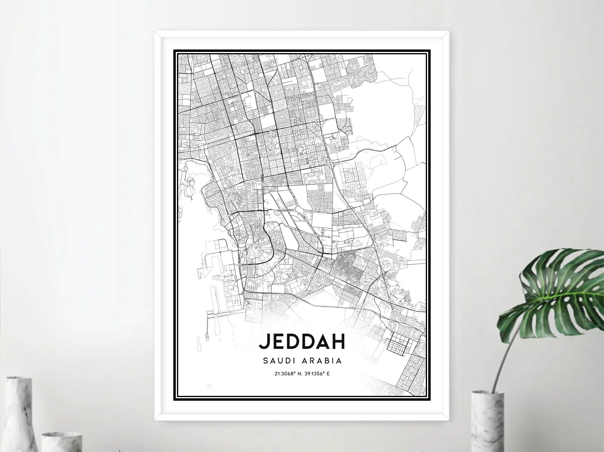 Jeddah Map Print Jeddah Map Poster Wall Art Jeddah City Map - Etsy