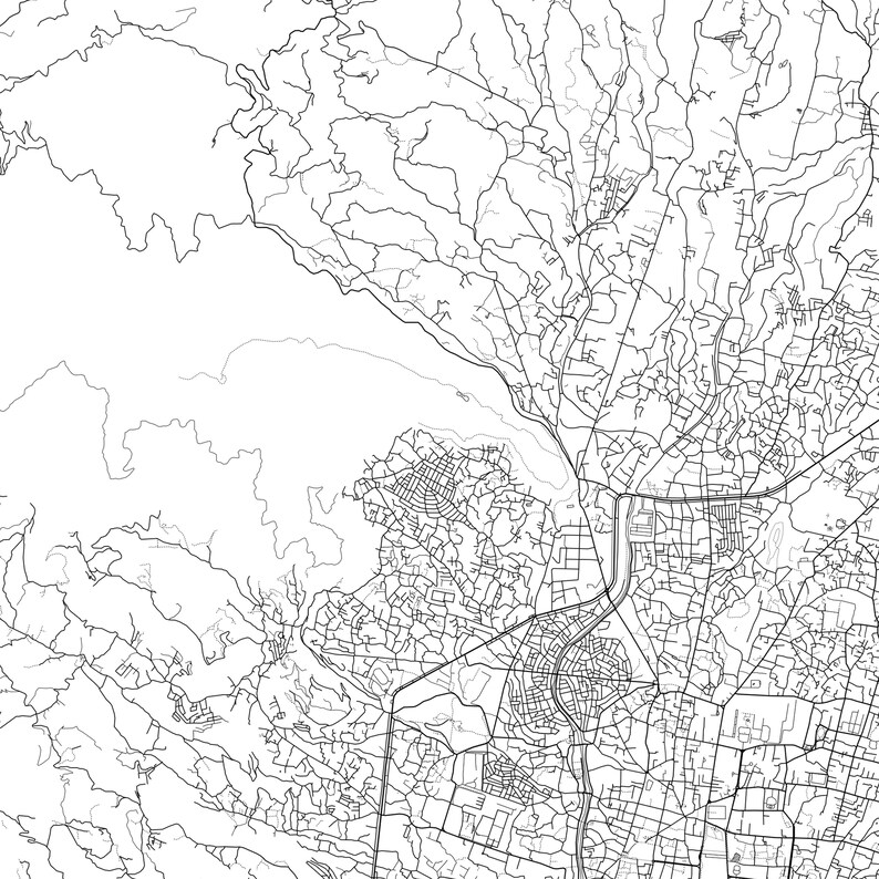 Kathmandu Map Print Kathmandu Map Poster Wall Art Kathmandu | Etsy