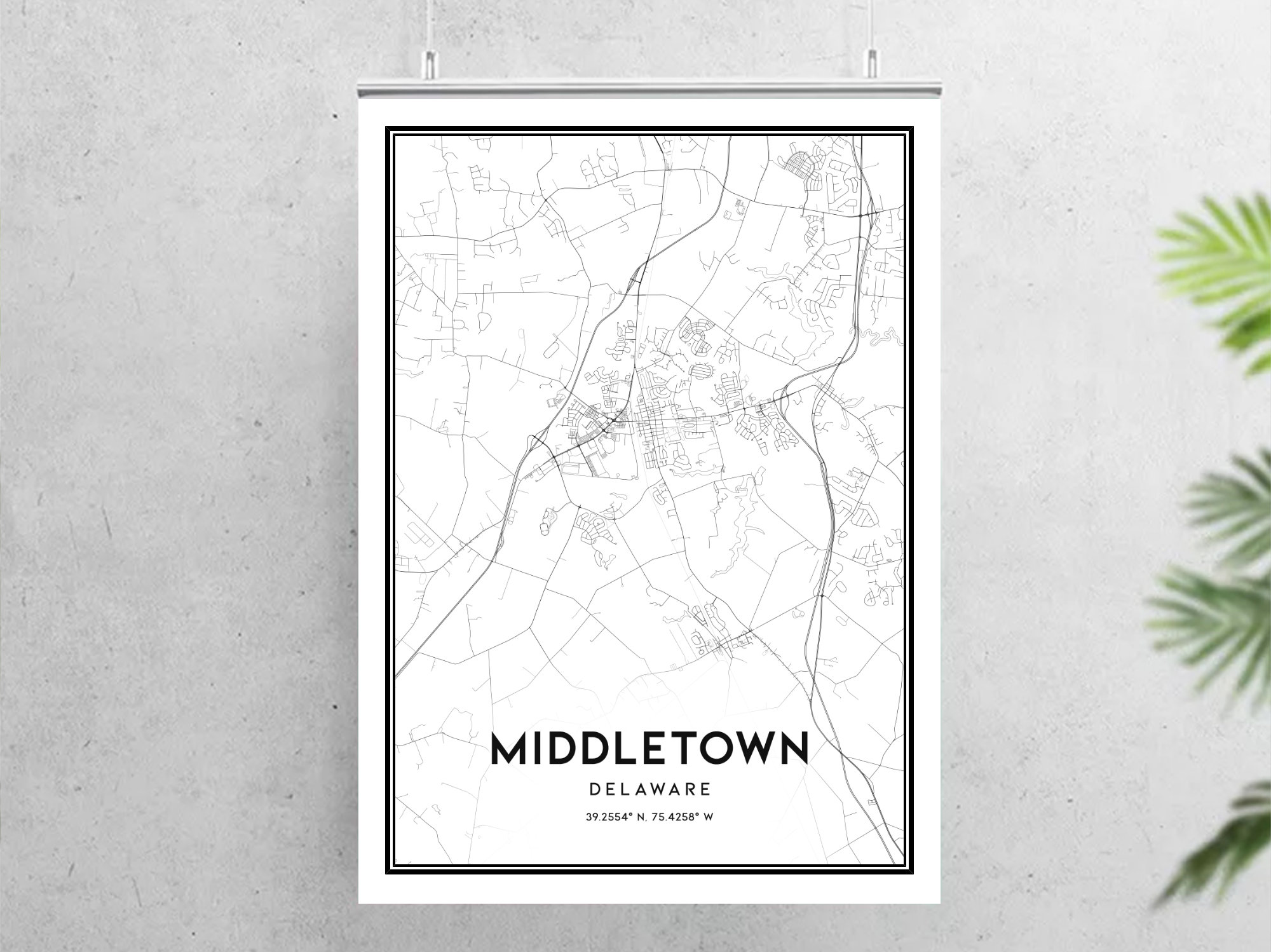 Middletown Map Print Middletown Map Poster Wall Art De City | Etsy