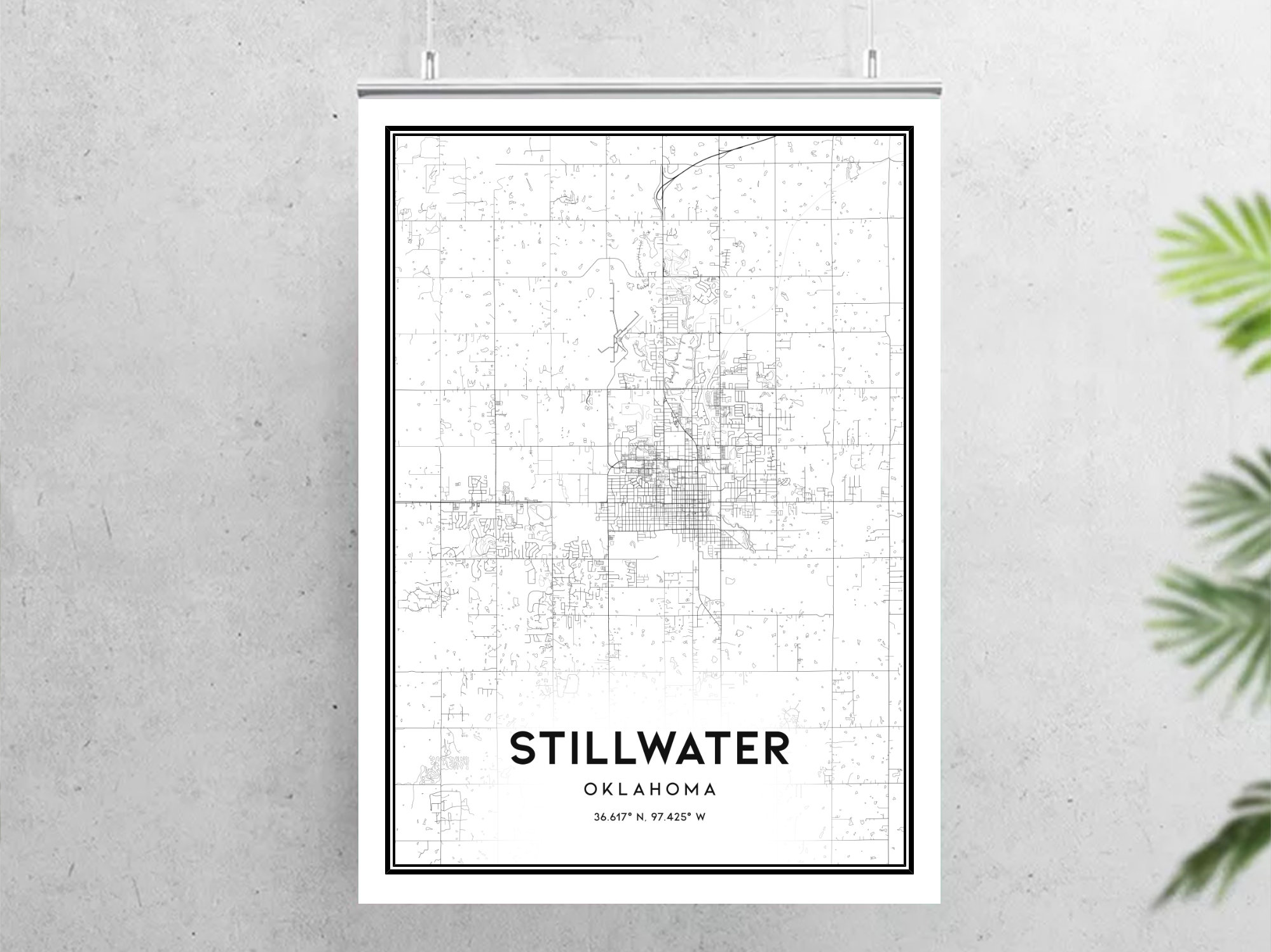 Stillwater Map Print Stillwater Map Poster Wall Art Ok City - Etsy Canada