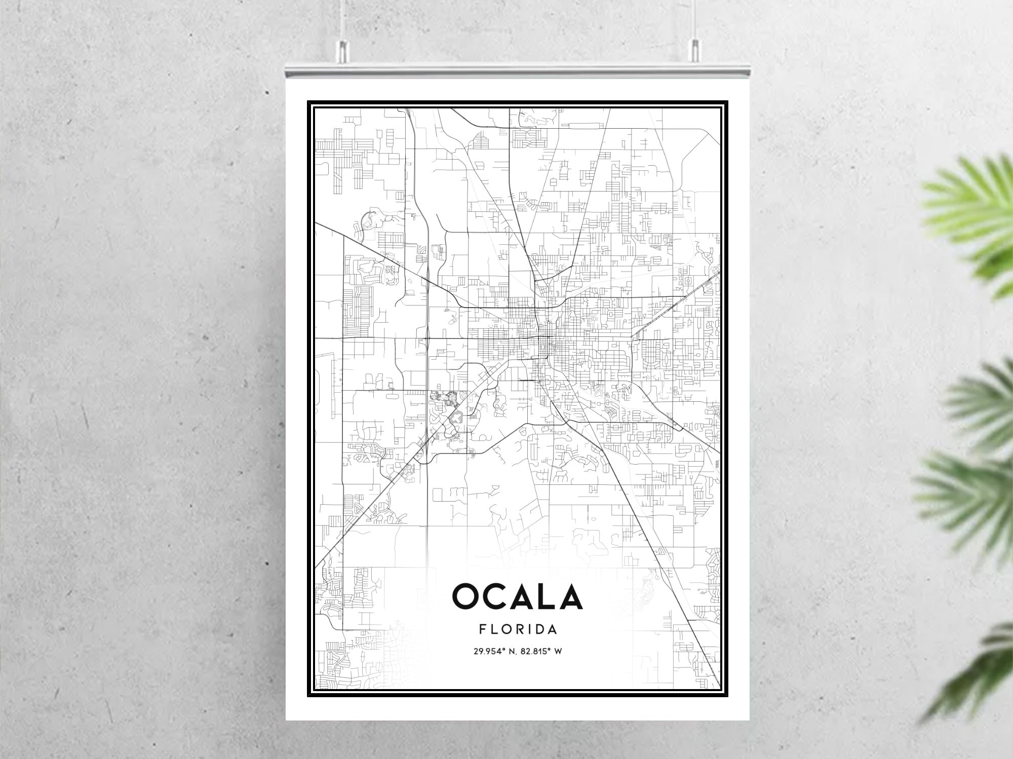 Ocala Map Print Ocala Map Poster Wall Art Fl City Map | Etsy