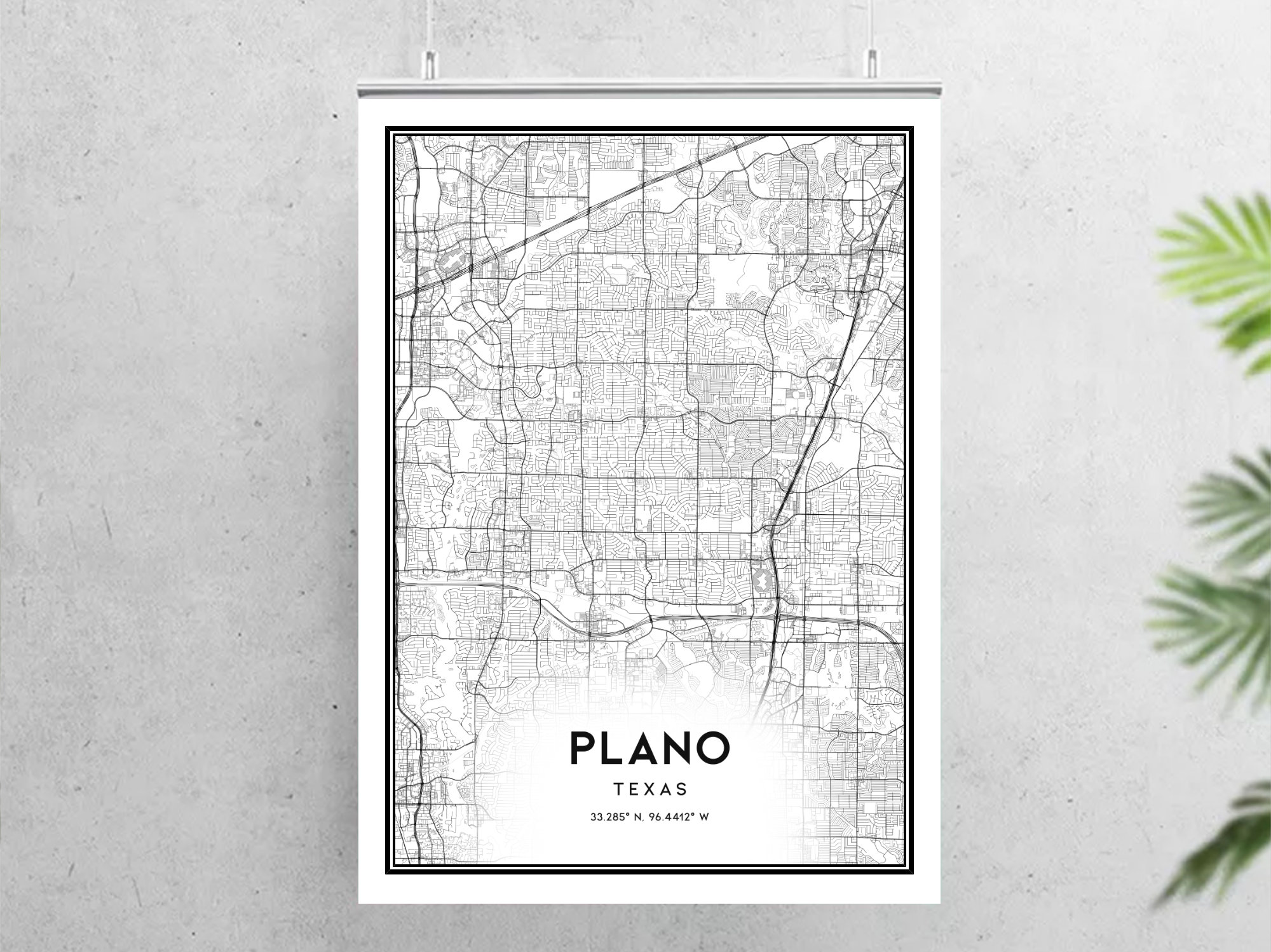 Plano Map Print Plano Map Poster Wall Art Tx City Map Texas - Etsy